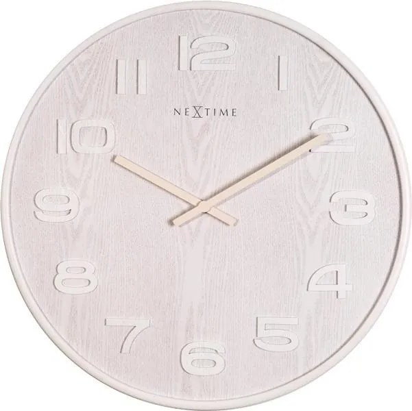 Designové nástěnné hodiny 3096wi nextime wood wood medium 35cm