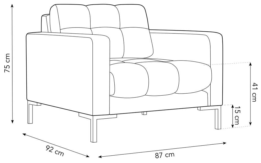 Křeslo mamaia samet modré MUZZA