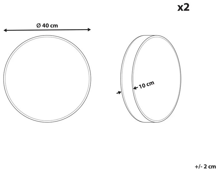 Sada 2 zahradních polštářů s abstraktním vzorem ⌀ 40 cm růžové CAMPEI Beliani