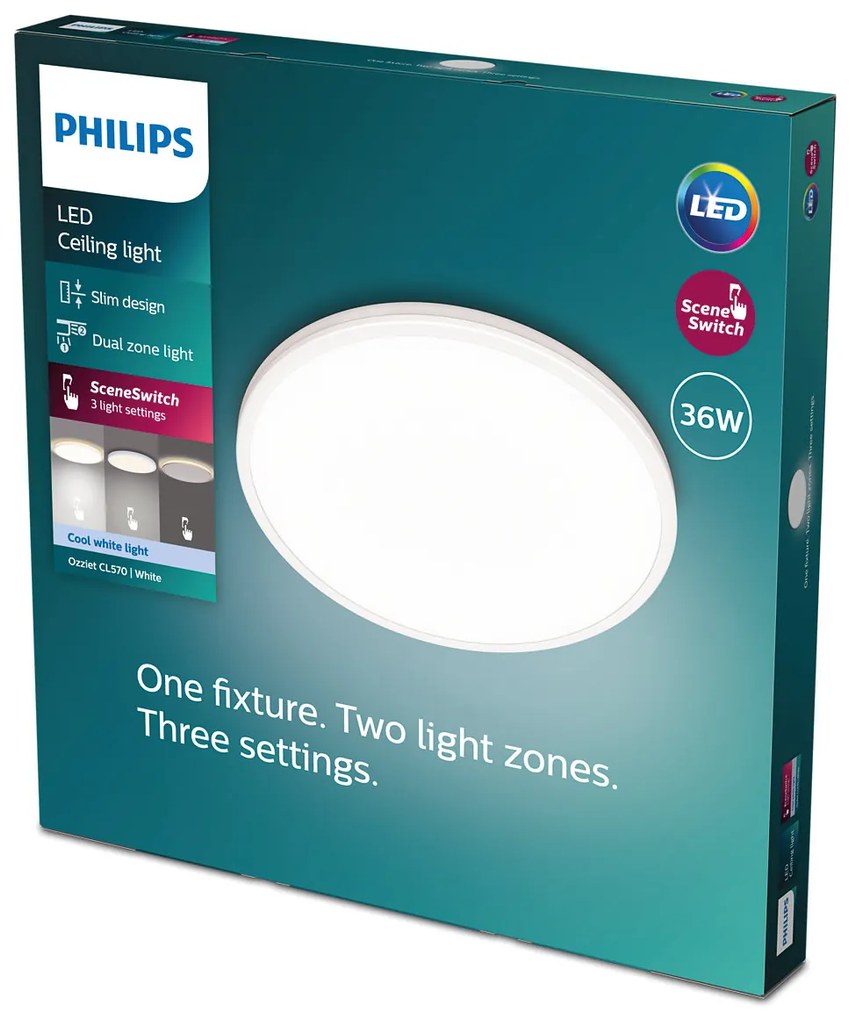 Philips 8719514432109 Ozziet stropní svítidlo LED 36W/4100lm 4000K bílá SceneSwitch Stropní svítidla a stropnice
