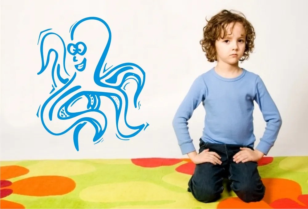 WALLVINIL Samolepky na zeď - Chobotnice Barva: Béžová, Velikost: 53x45 cm, Pravá / Levá: Levá (dekorace směřuje/dívá se doleva)