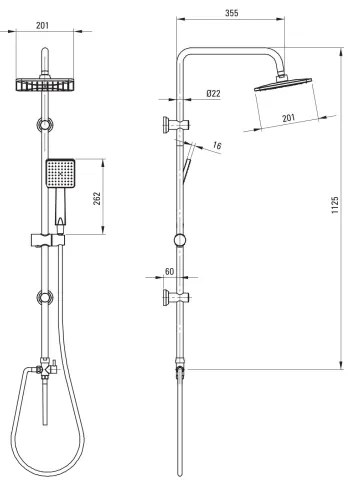 Deante NER_N51K - Sprchová sada BORO černá