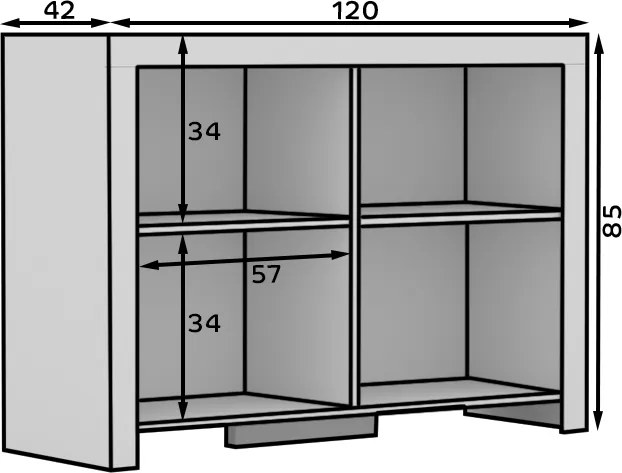 ADRK Furniture Komoda 2D 120 CESIRO