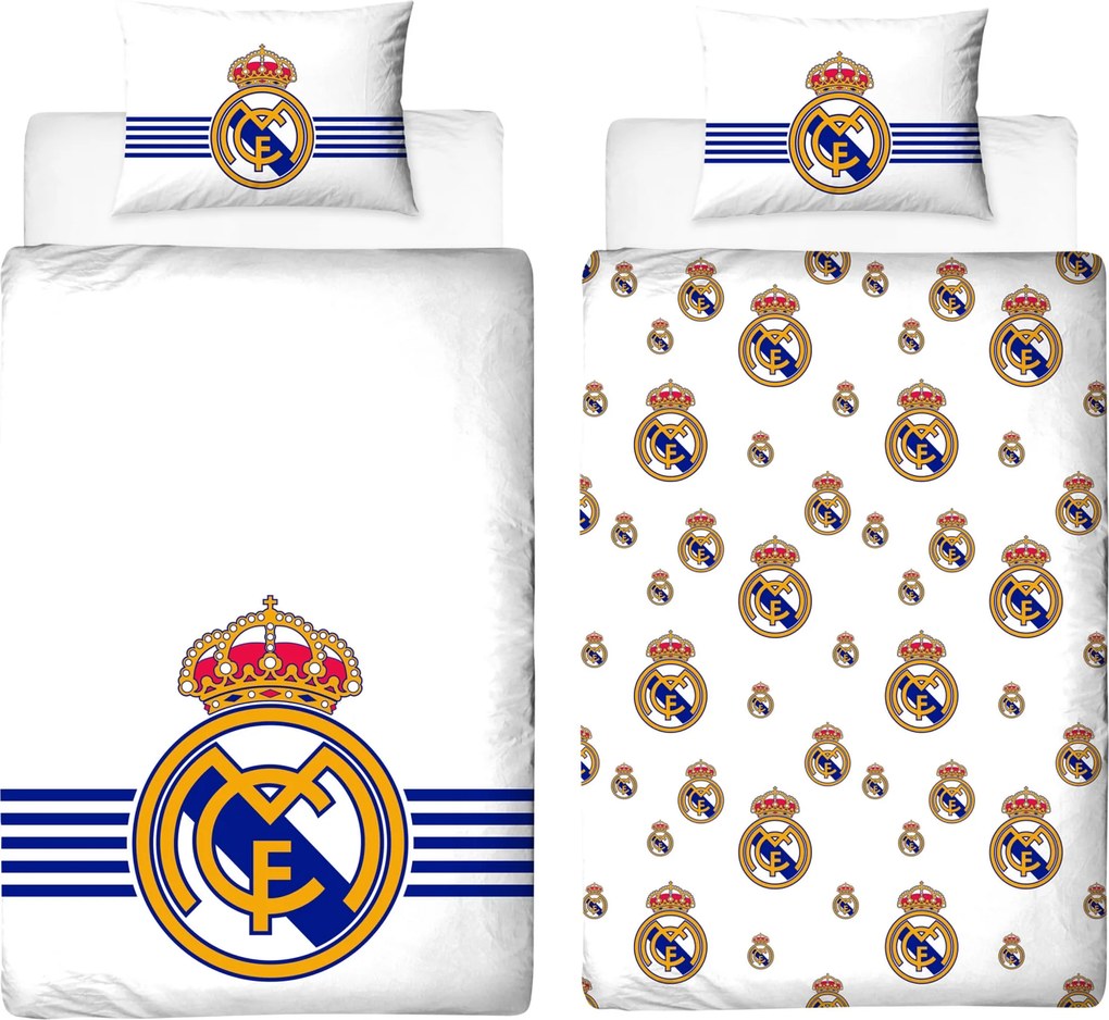 Oboustranné ložní povlečení, 140 x 200 cm, 70 x 90 cm (Real Madrid)