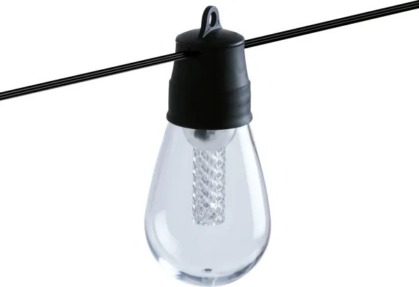 LED Stmívatelný solární řetěz 25xLED/1,5W/3,7/5V 2200 mAh 15 m IP65 černá + DO