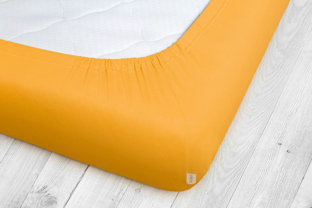 Jersey prostěradlo tmavě žluté na výšku matrace do 20 cm Velikost: 60 x 120