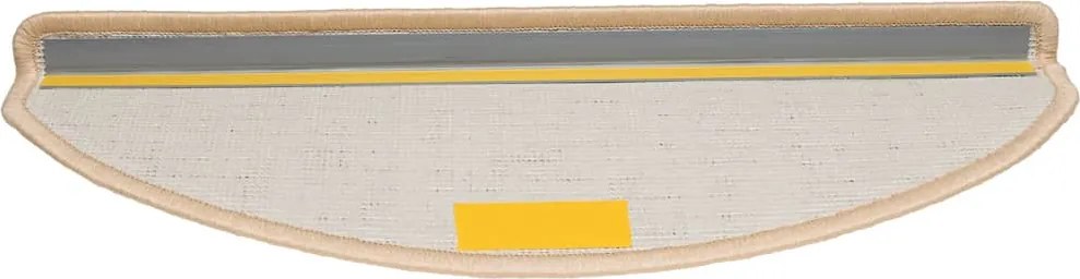 Schodové rohože 20 ks 65 x 21 x 4 cm krémové, půlkulaté, velké 3365849