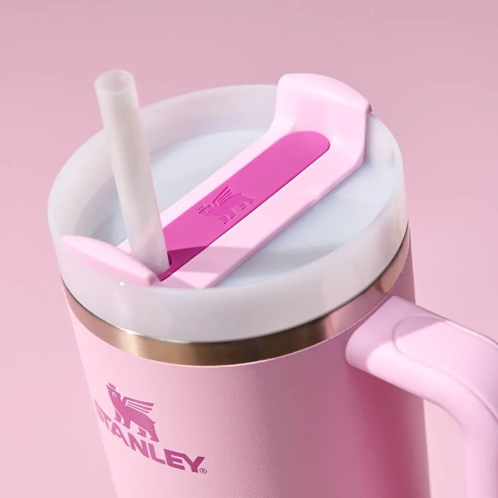 Růžová termoska s brčkem z nerezové oceli 1,18 l Quencher H2.0 FlowState Tumbler Cherry Blossom – Stanley