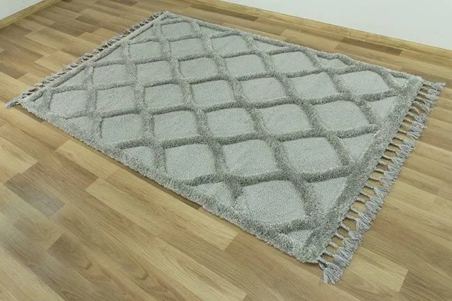 Koberec Berber 6844l. 3D světle šedý