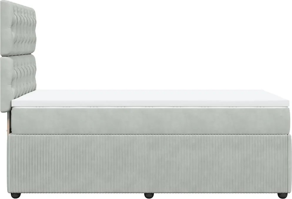 Box spring postel s matrací světle šedá 100x200 cm samet 3294568