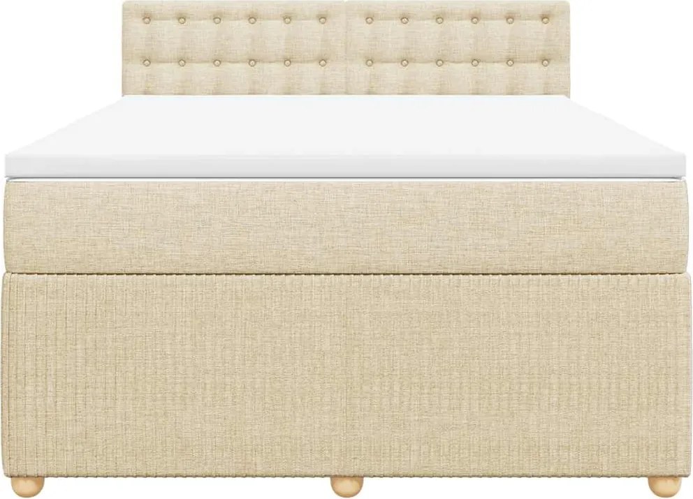 Box spring postel s matrací krémová 140x200 cm textil 3289798