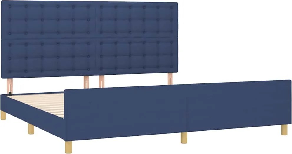 Rám postele bez matrace modrý 200 x 200 cm textil 3125411