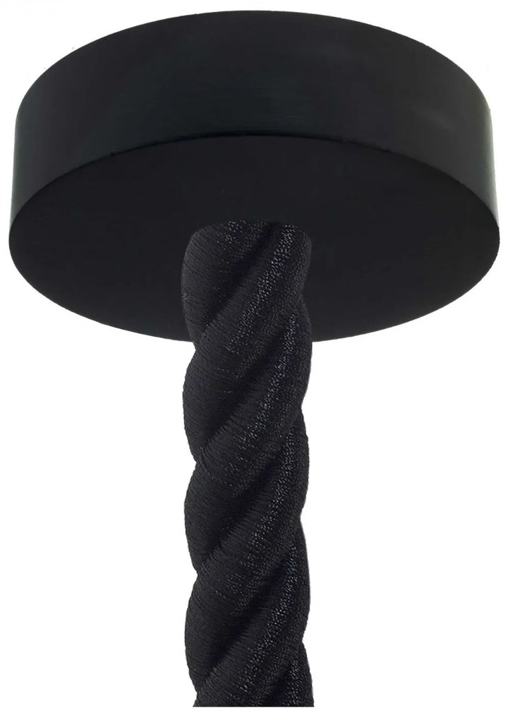 creative cables Závěsná lampa s 3XL 30mm lanovým kabelem, lakované dřevěné detaily Barva: Černá