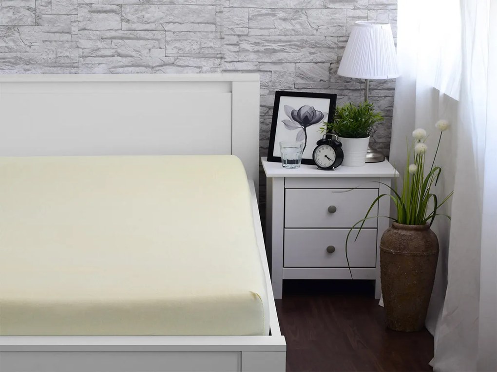 XPOSE® Dětské jersey prostěradlo Exclusive - vanilkové 70x140 cm