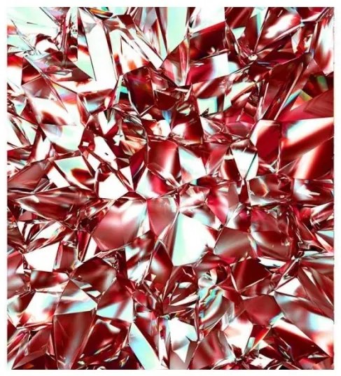 DIMEX | Vliesová fototapeta na zeď Červený krystal MS-3-0281 | 225 x 250 cm | červená, bílá
