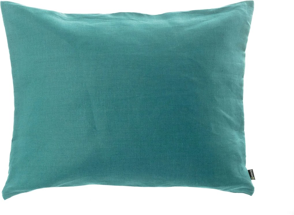 Lněný povlak na polštář 50×60 cm barva zelená látka poloprůhledná, pletený vzor