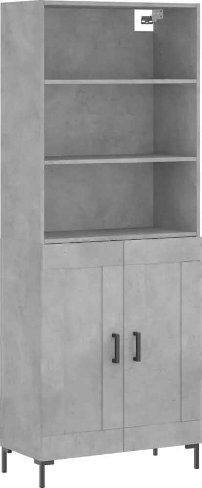 Skříň highboard betonově šedá 69,5x34x180 cm kompozitní dřevo 3189961