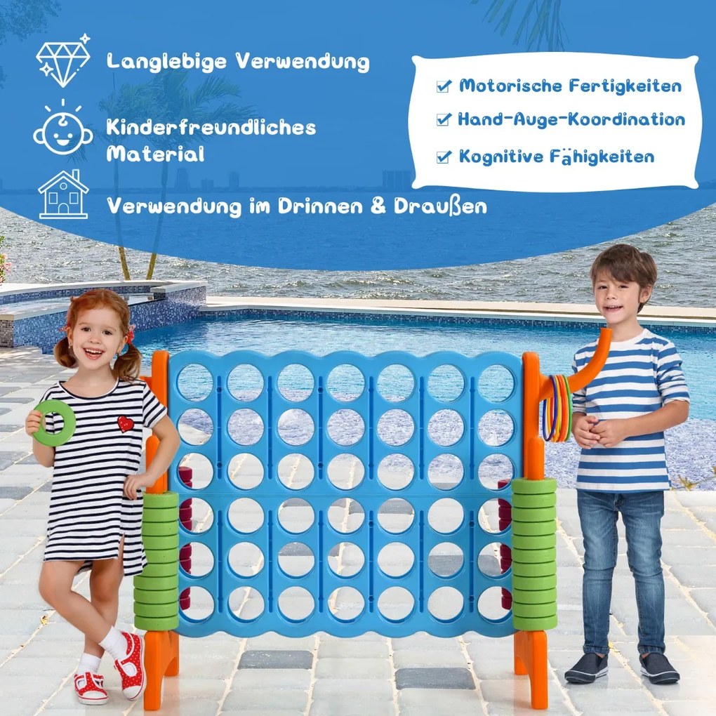 Costway Large Match 4 Jumbo Match 4 Set Modrá + – 84 × 33 × 79 cm, pomerančový