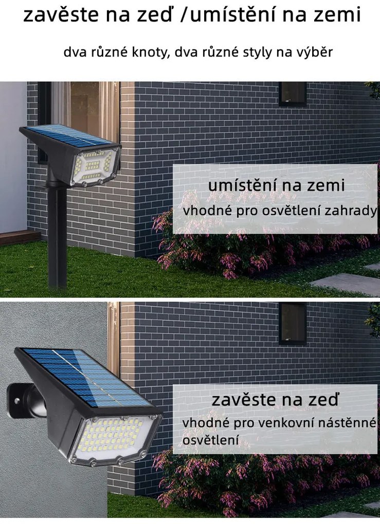 HJ Solární 50 LED zapichovací reflektor 2 ks v balení