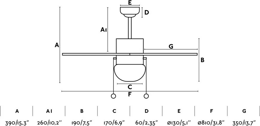 FARO PALAO 33185 31,8“ tmavě hnědá/mahagon Reverzní stropní ventilátor