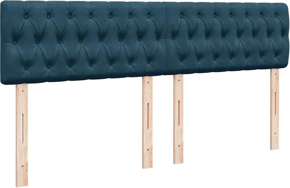 Box spring postel s matrací modrá 200 x 200 cm samet 3287840