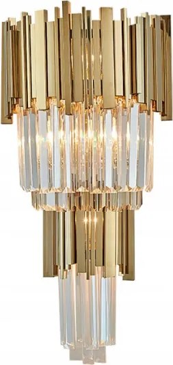 Pipe Organ Wall L Brass – dvouřadá křišťálová nástěnná lampa 60 cm