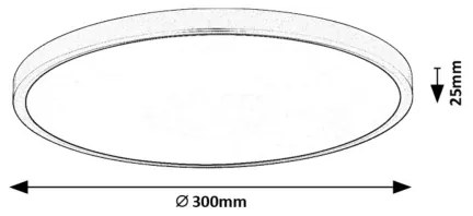 Rabalux 71072 - LED Stropní svítidlo PAULOS LED/24W/230V 4000K pr. 30 cm černá