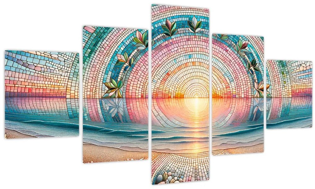 Obraz - Mozaika zapadajícího slunce (125x70 cm)
