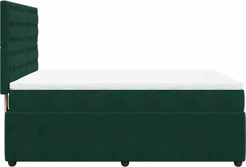 Box spring postel s matrací tmavě zelená 160x200 cm samet 3294697