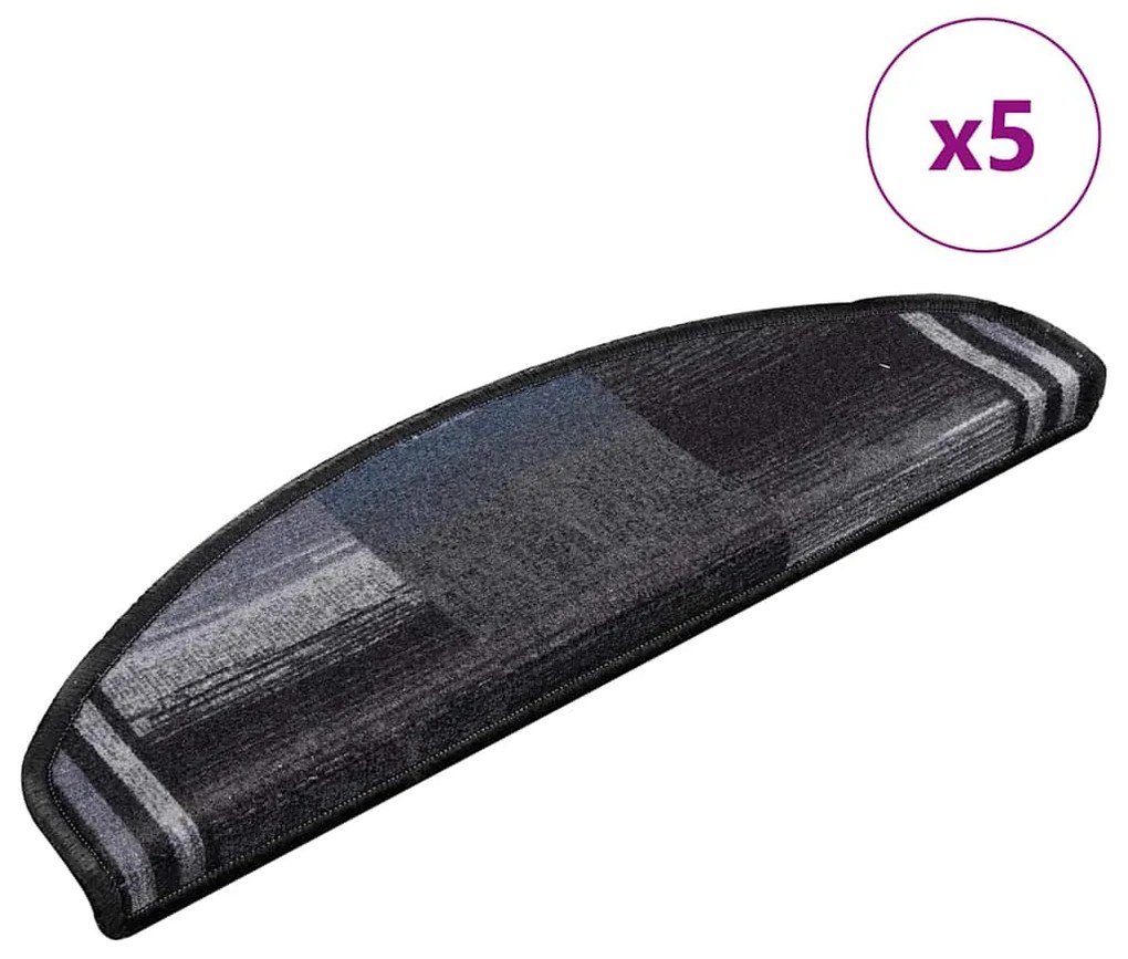 Nášlapy na schody samolepicí 5 ks 65x21x4 cm černošedé 149834