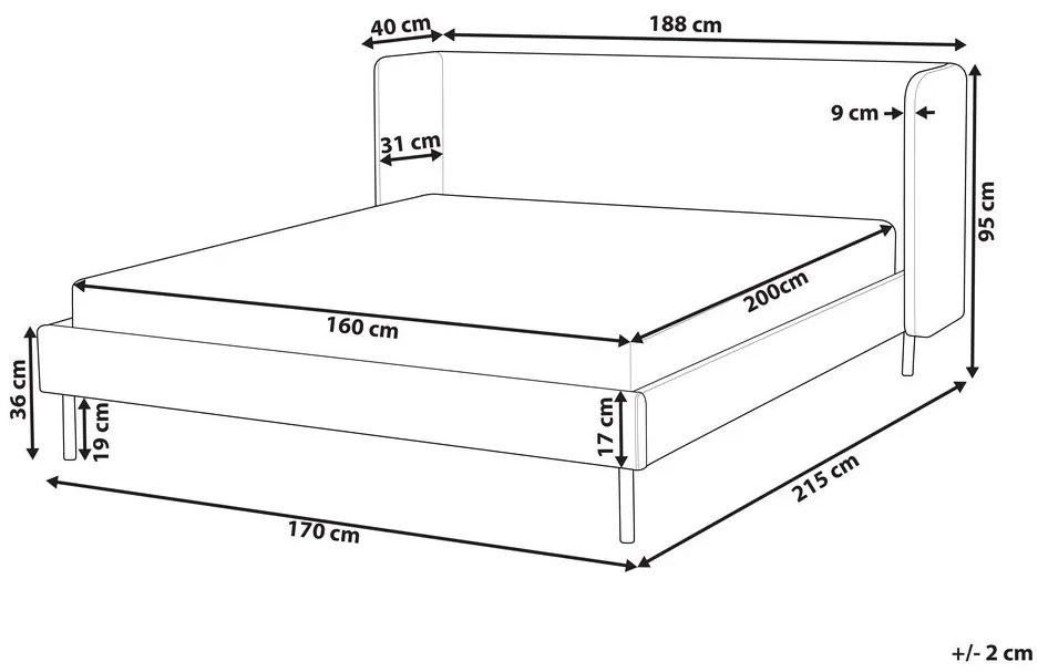 Sametová postel 160 x 200 cm taupe ARETTE Beliani