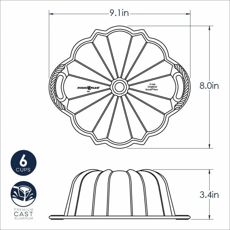 Nordic Ware forma bábovka Anniversary 1,4 l zlatá