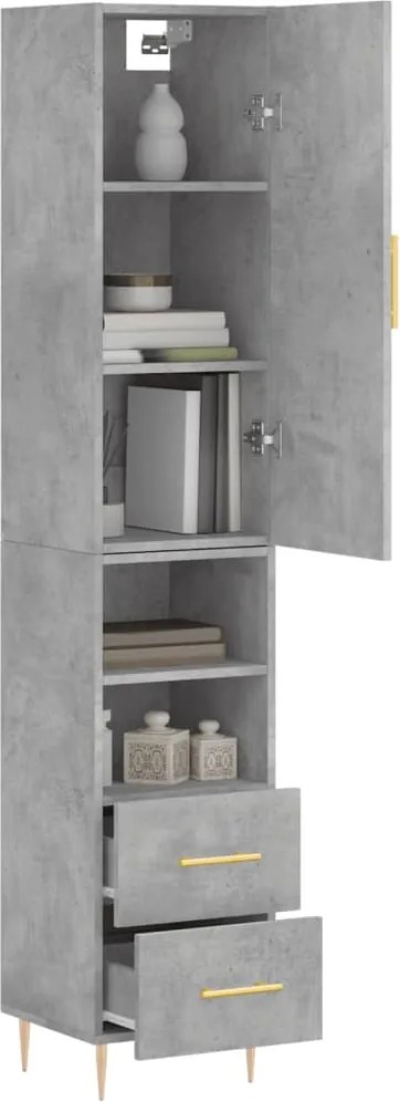 Skříň highboard betonově šedá 34,5x34x180 cm kompozitní dřevo 3198909