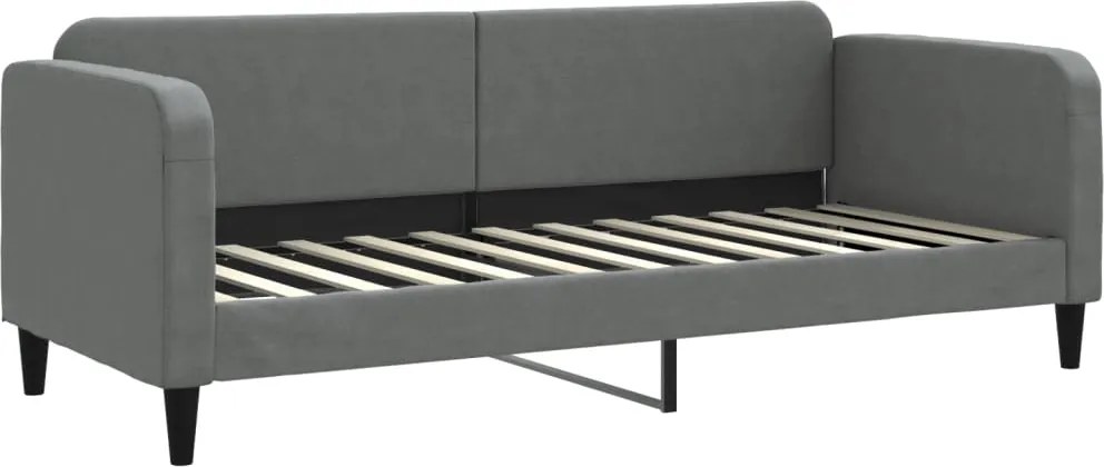 Válenda s matrací tmavě šedá 80 x 200 cm textil 3196794