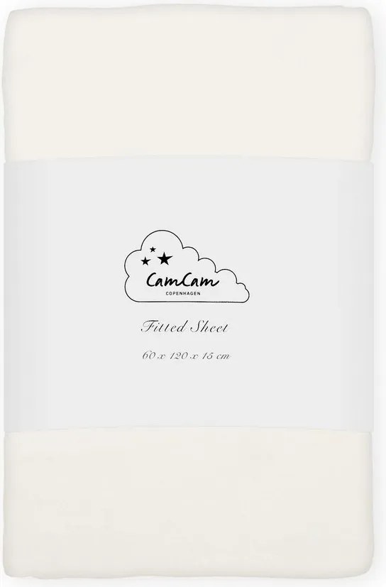 Krémové napínací dětské prostěradlo do postýlky z bio bavlny 60x120 cm Off-White – Cam Cam Copenhagen
