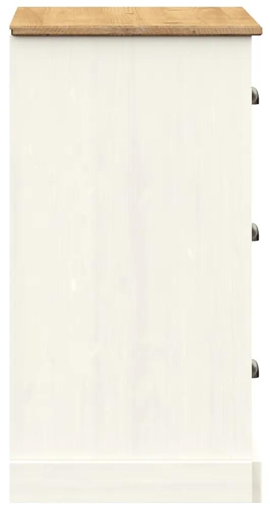 Příborník se zásuvkami VIGO I - 78x40x75 cm - masivní borovice | bílá