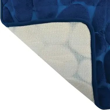 MSV PEBBLES koupelnová předložka 40 x 60 cm tmavě modrá / polyester, P