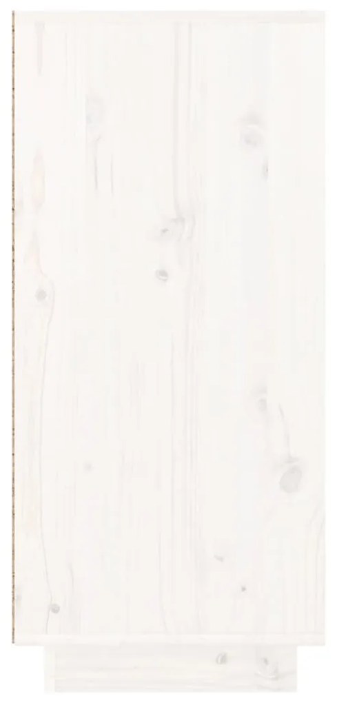 Příborník Alamo - masivní borové dřevo - 110x34x75 cm | bílý
