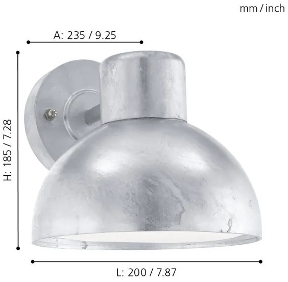 Eglo 96206 - Venkovní nástěnné svítidlo ENTRIMO 1xE27/60W IP44