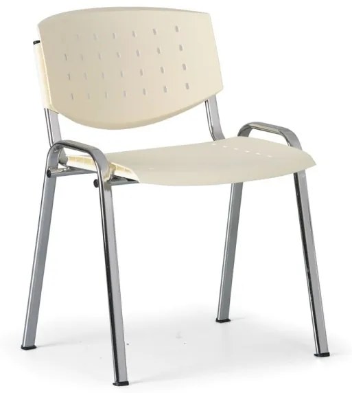 Antares Jednací židle TONY, krémová, konstrukce chromovaná