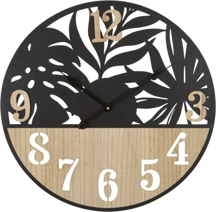 Nástěnné hodiny Palm 60 cm hnědé/černé