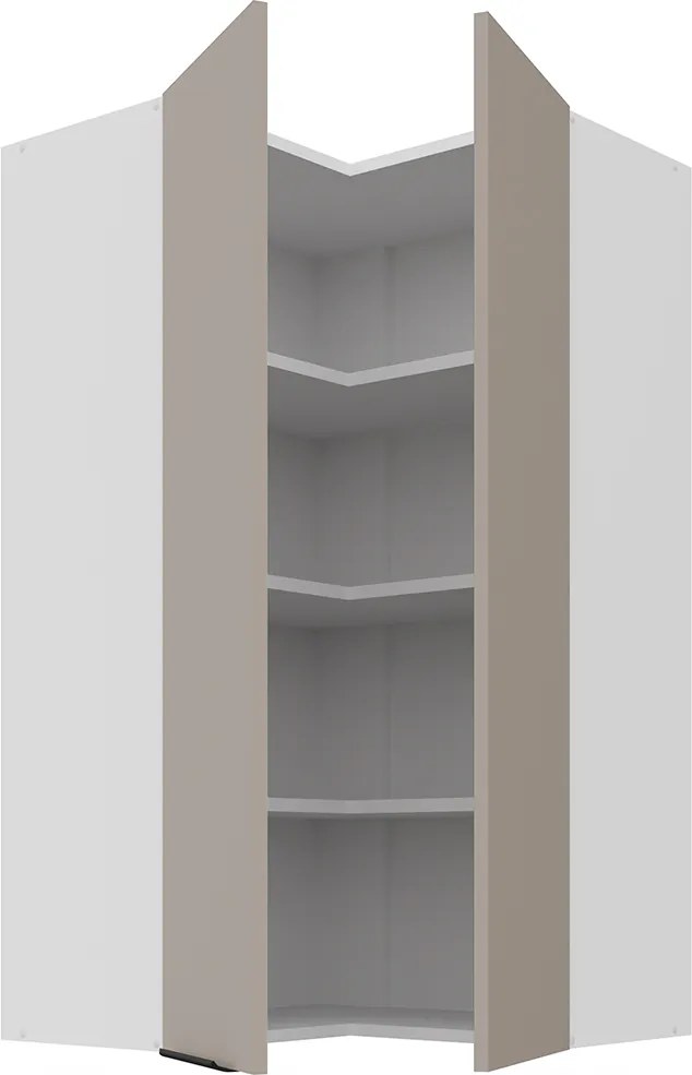 ARIA lb | horní kuchyňská skříňka 60x60 GN-108 2F (90°) rohová s policemi | EXTRA VYSOKÁ | 60x60 cm | bílá/béžová
