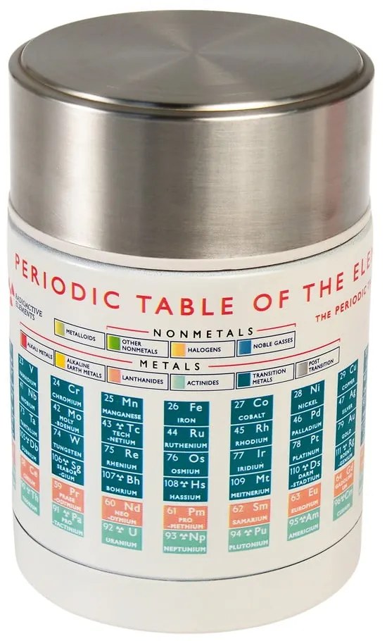 Krémová/ve stříbrné barvě termoska na jídlo/dětská 450 ml Periodic Table – Rex London