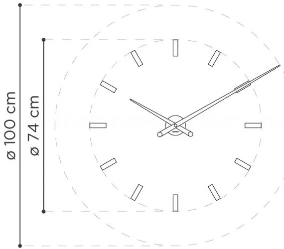 Designové nástěnné hodiny Nomon Tacon Graphite 100cm