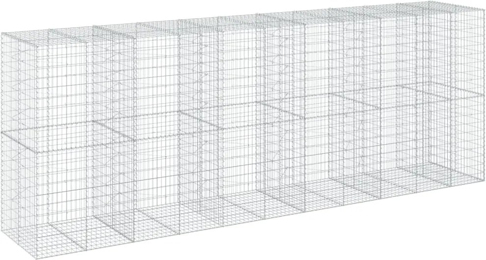 Gabionový koš s víkem 550 x 100 x 200 cm pozinkované železo 3295234