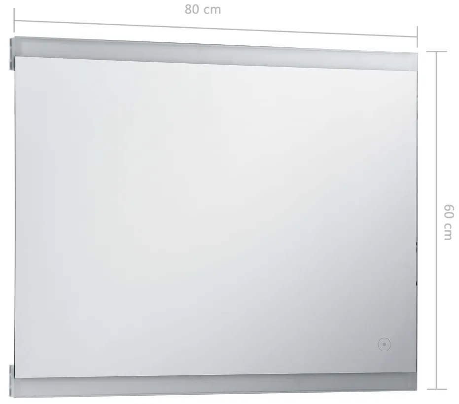 vidaXL Marketos Koupelnové zrcadlo s LED světly a dotykovým senzorem 80 x 60 cm