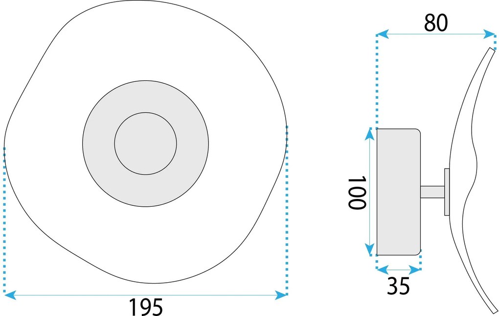Toolight Toolight, LED nástěnné svítidlo 3,6W, 500lm, APP1794-W, zlatá matná, OSW-04362