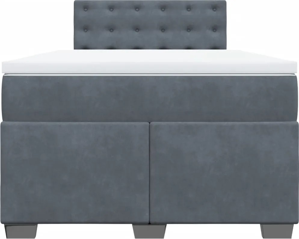 Box spring postel s matrací tmavě šedý 120x190 cm samet 3288571