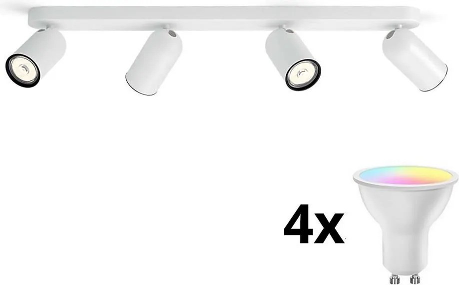 Philips - LED RGBW Stmívatelné bodové svítidlo 4xGU10/4,8W/230V3000K bílá + DO