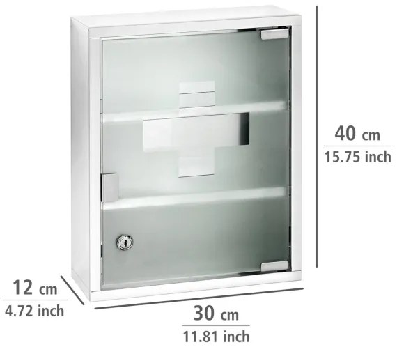WENKO 22924100 - Lékarnička 30x40 cm nerez/stříbrná